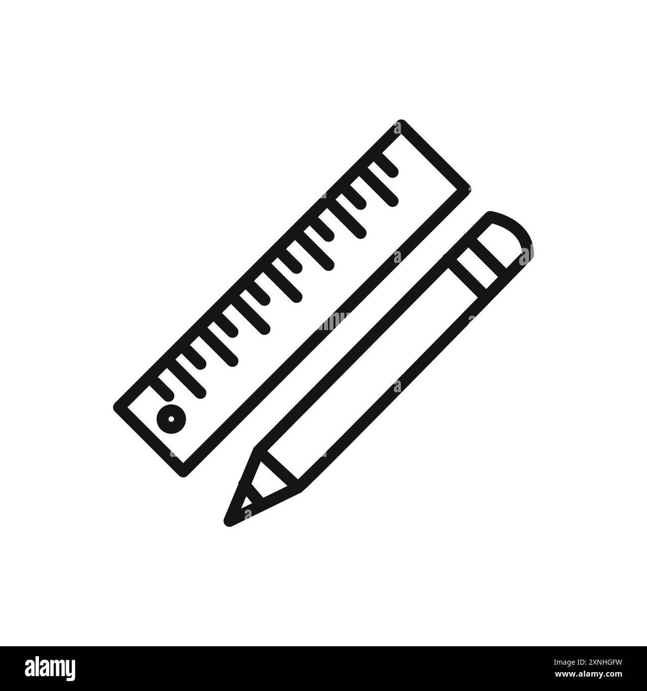 Ruler, pencil and pen icon linear vector graphics sign or symbol set for web app ui Stock Vector ...