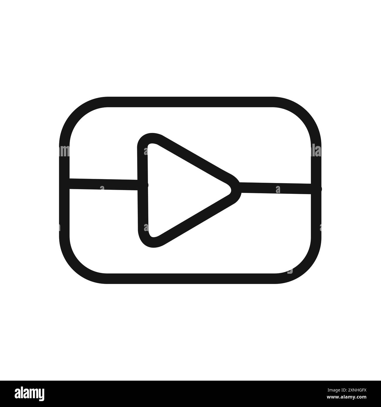 Play Button Icon Linear Vector Graphics Sign Or Symbol Set For Web App Ui Stock Vector Image