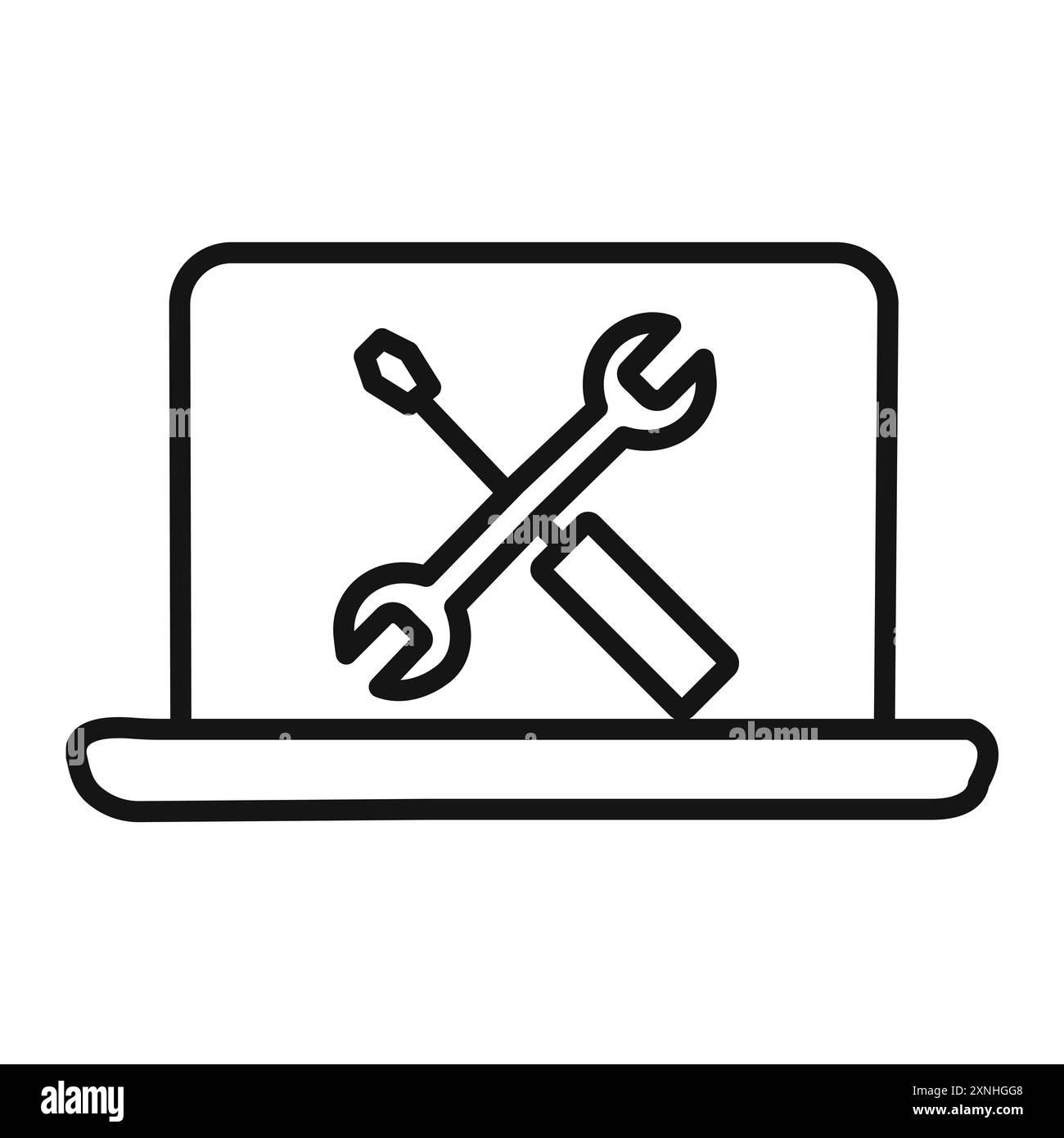 Repairing laptop icon linear vector graphics sign or symbol set for web app ui Stock Vector ...
