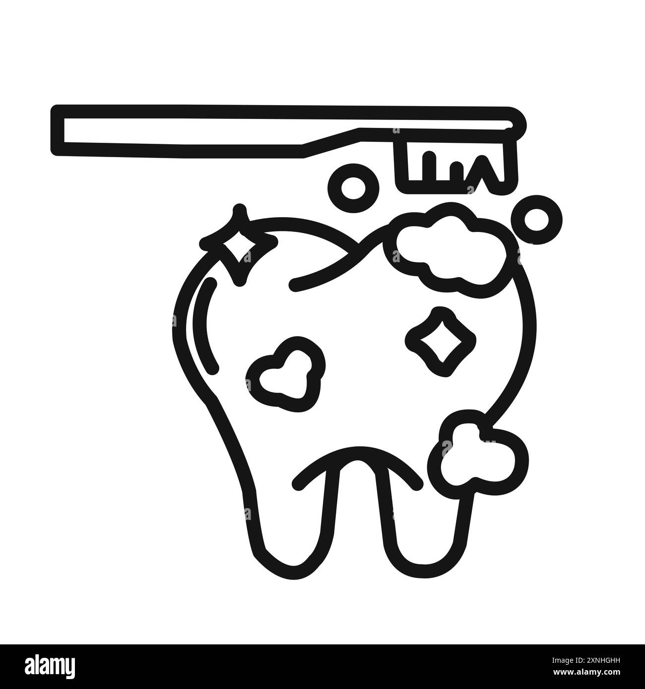 tooth cleaning icon linear vector graphics sign or symbol set for web ...