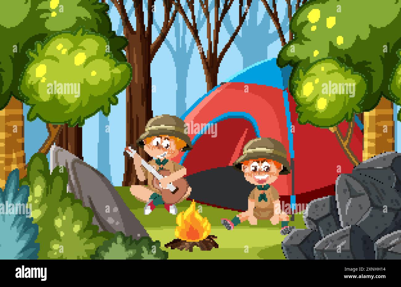 Kids enjoying summer children Stock Vector Images - Alamy