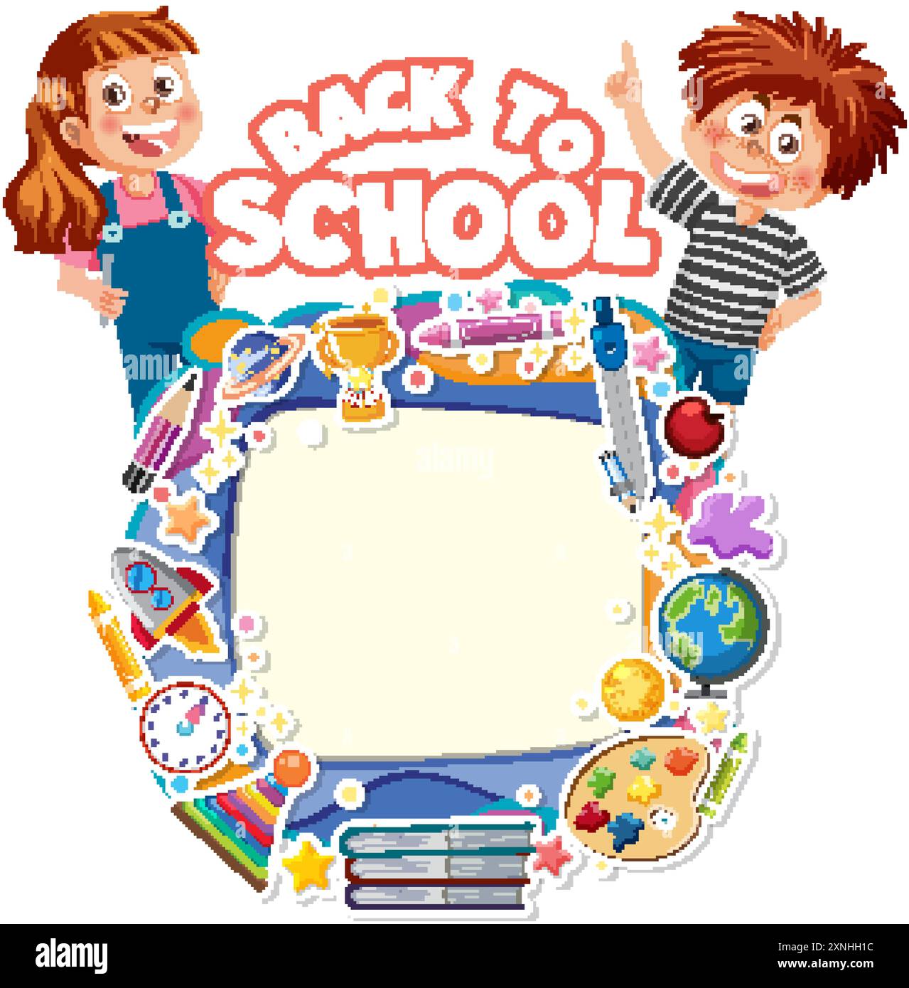 Children excited for the new school year Stock Vector Image & Art - Alamy