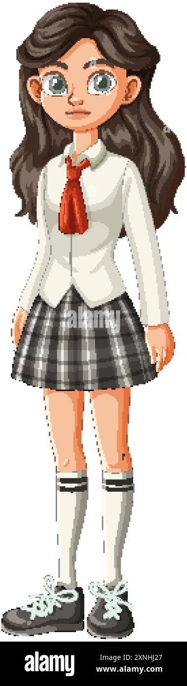 A student in a school uniform standing Stock Vector Image & Art - Alamy