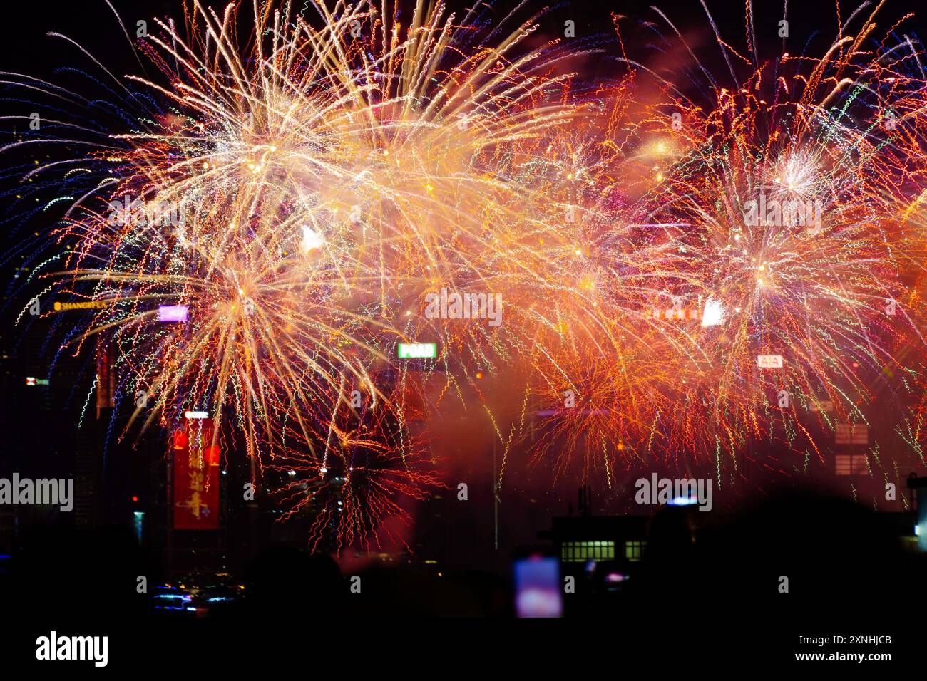 2023 Chinese New Year Fireworks display in Victoria Harbour , taken ...