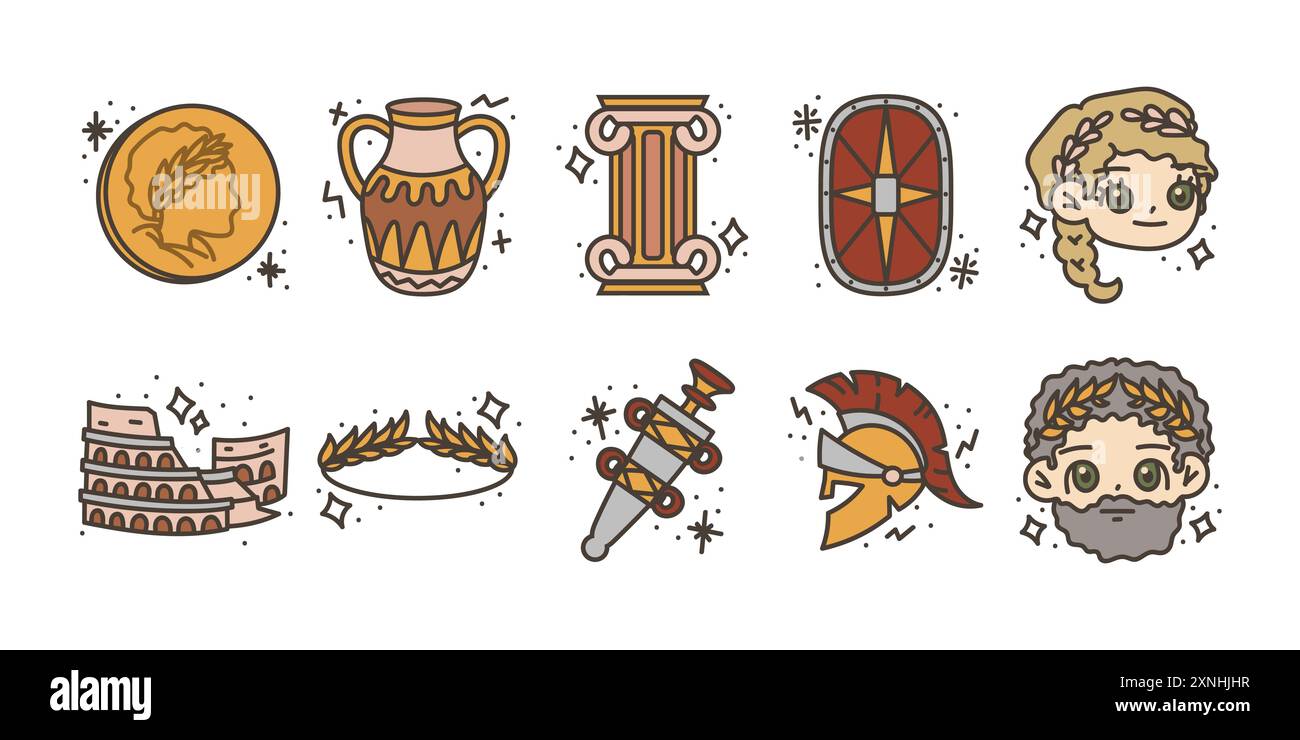 Roman Empire Doodle Set Stock Vector Image & Art - Alamy