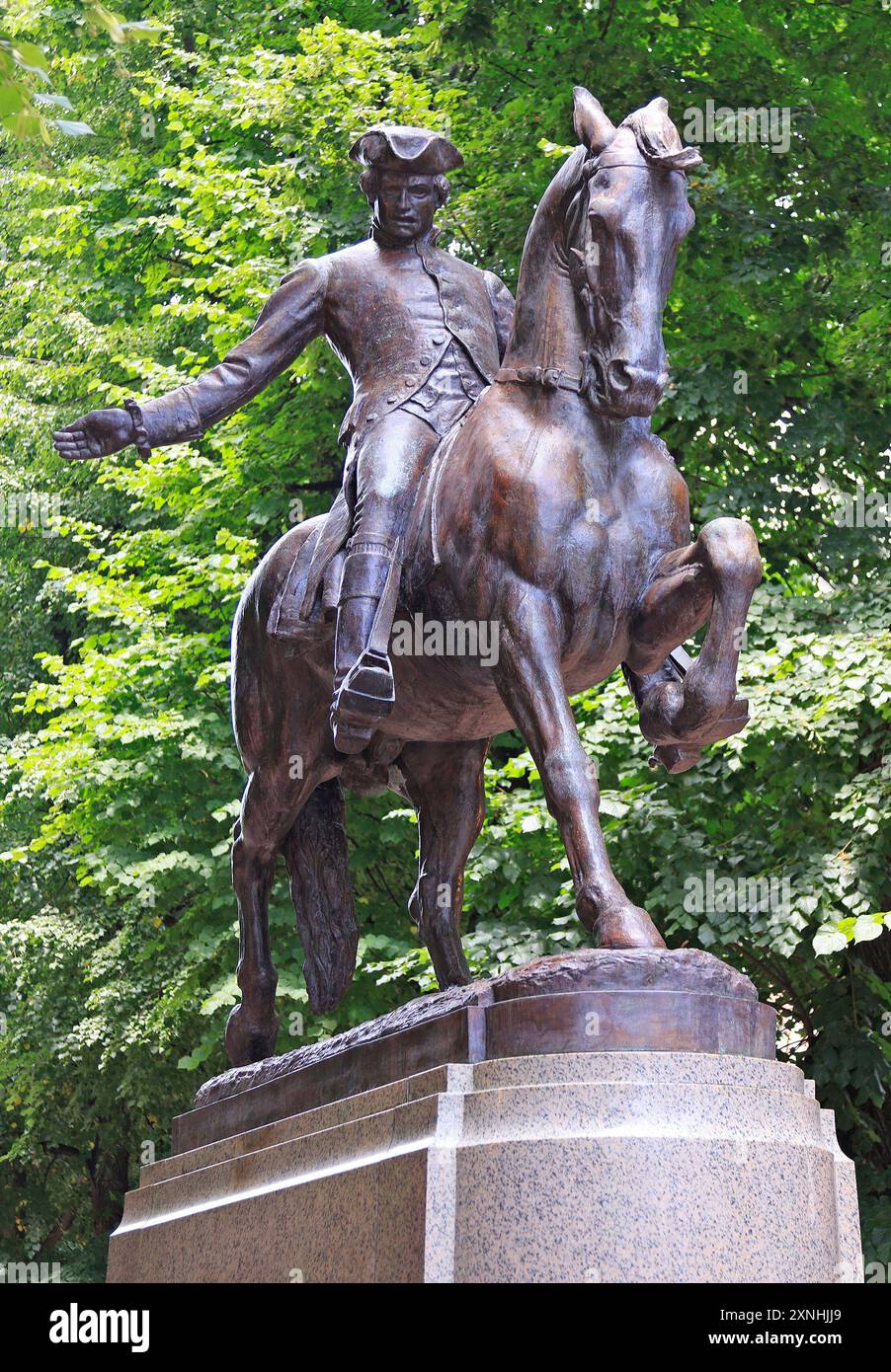Statue of Paul Revere on Boston's Freedom Trail historic tourist walk ...