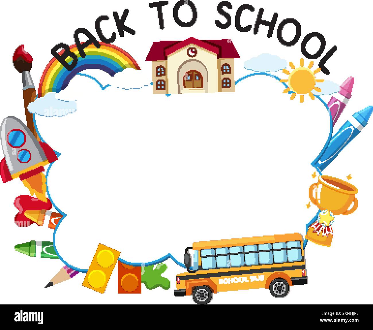Colorful school-themed vector illustration Stock Vector Image & Art - Alamy