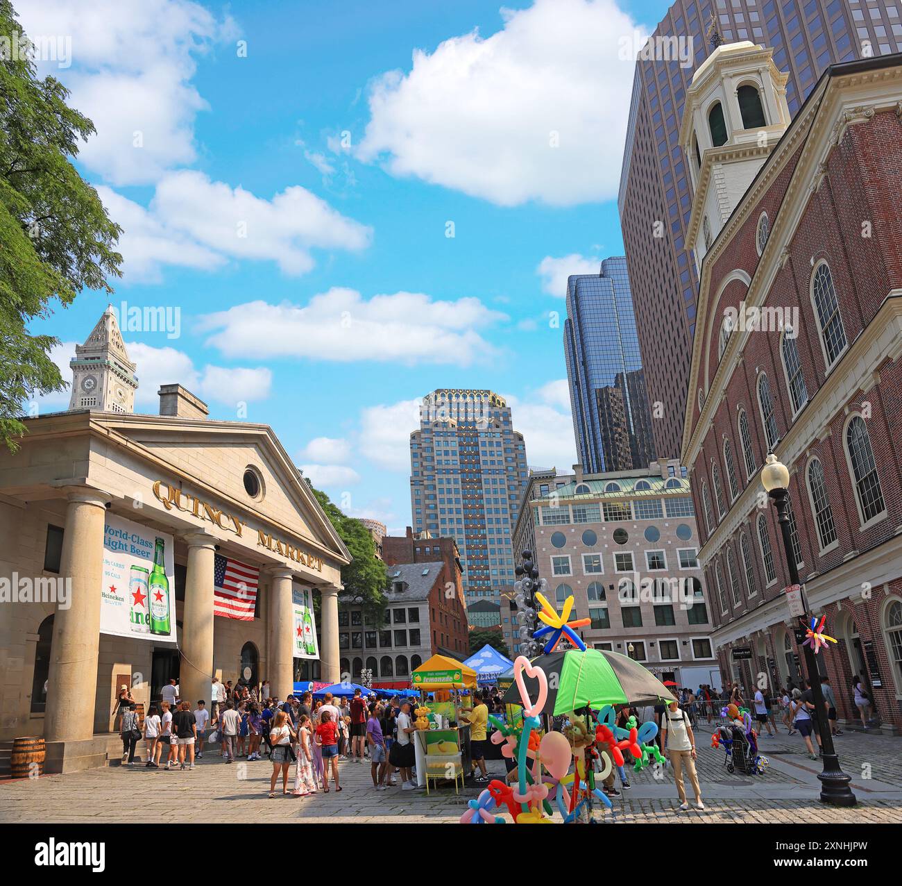 People enjoying visiting Quincy Market a historic market complex near ...
