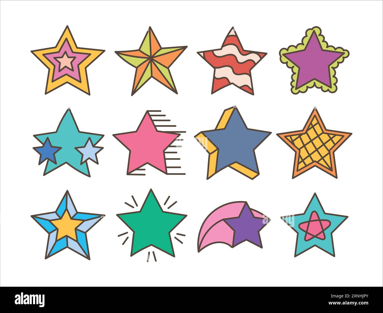 Star Doodle Set Stock Vector Image & Art - Alamy