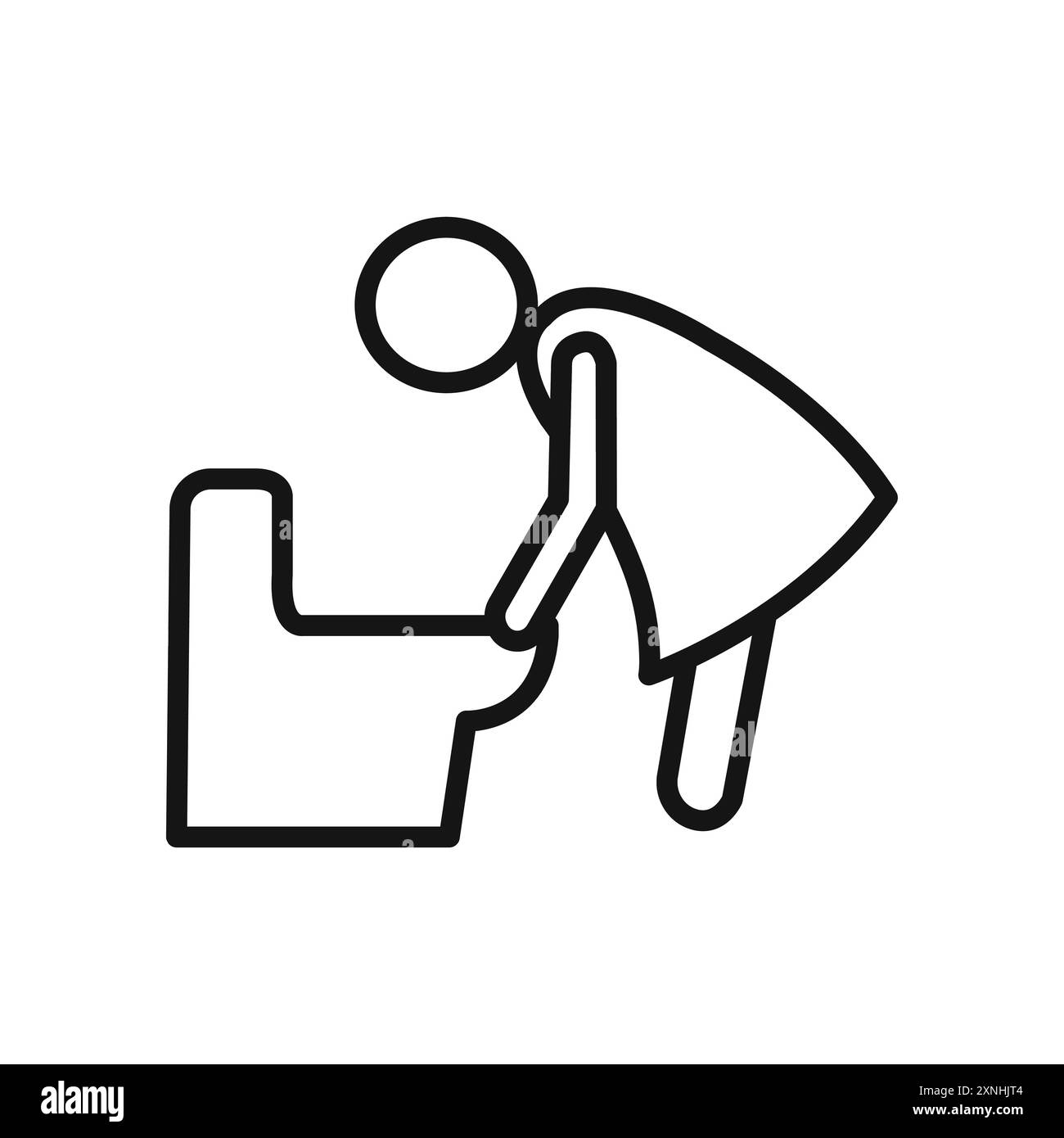vomiting in bathroom icon linear vector graphics sign or symbol set for web app ui Stock Vector ...