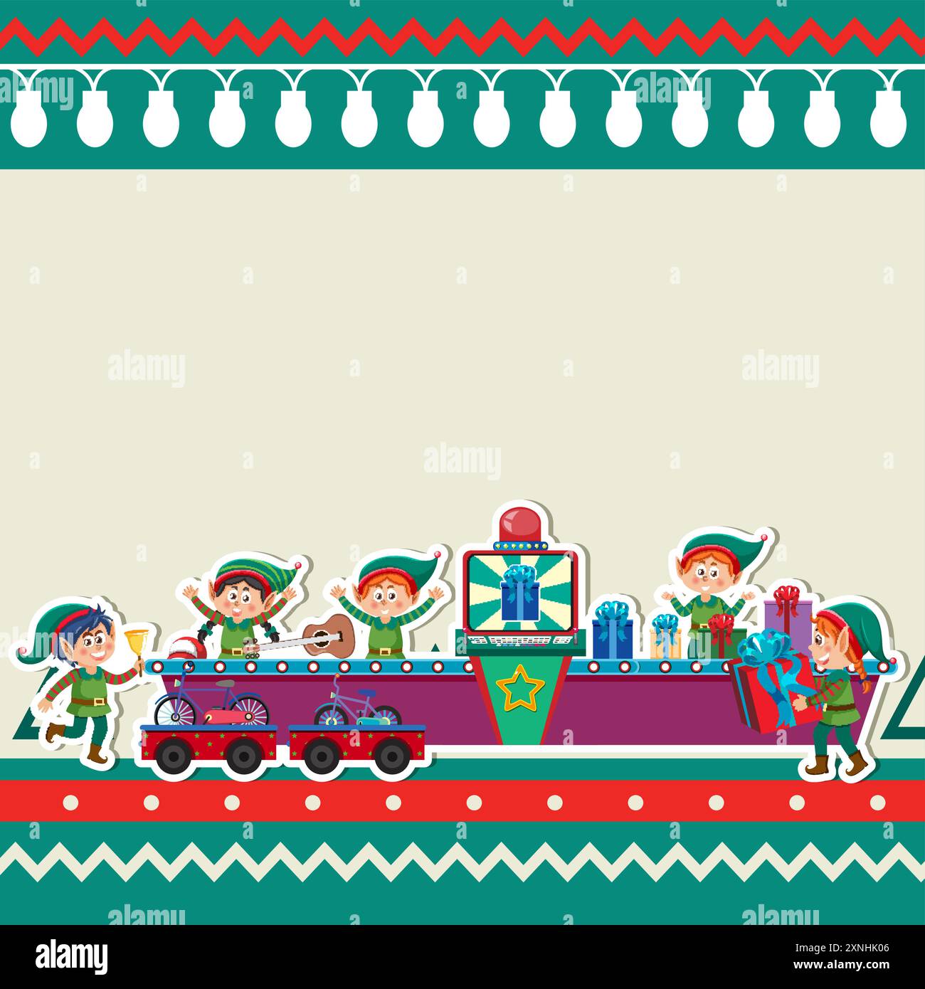 Elves working together to prepare Christmas gifts Stock Vector Image ...