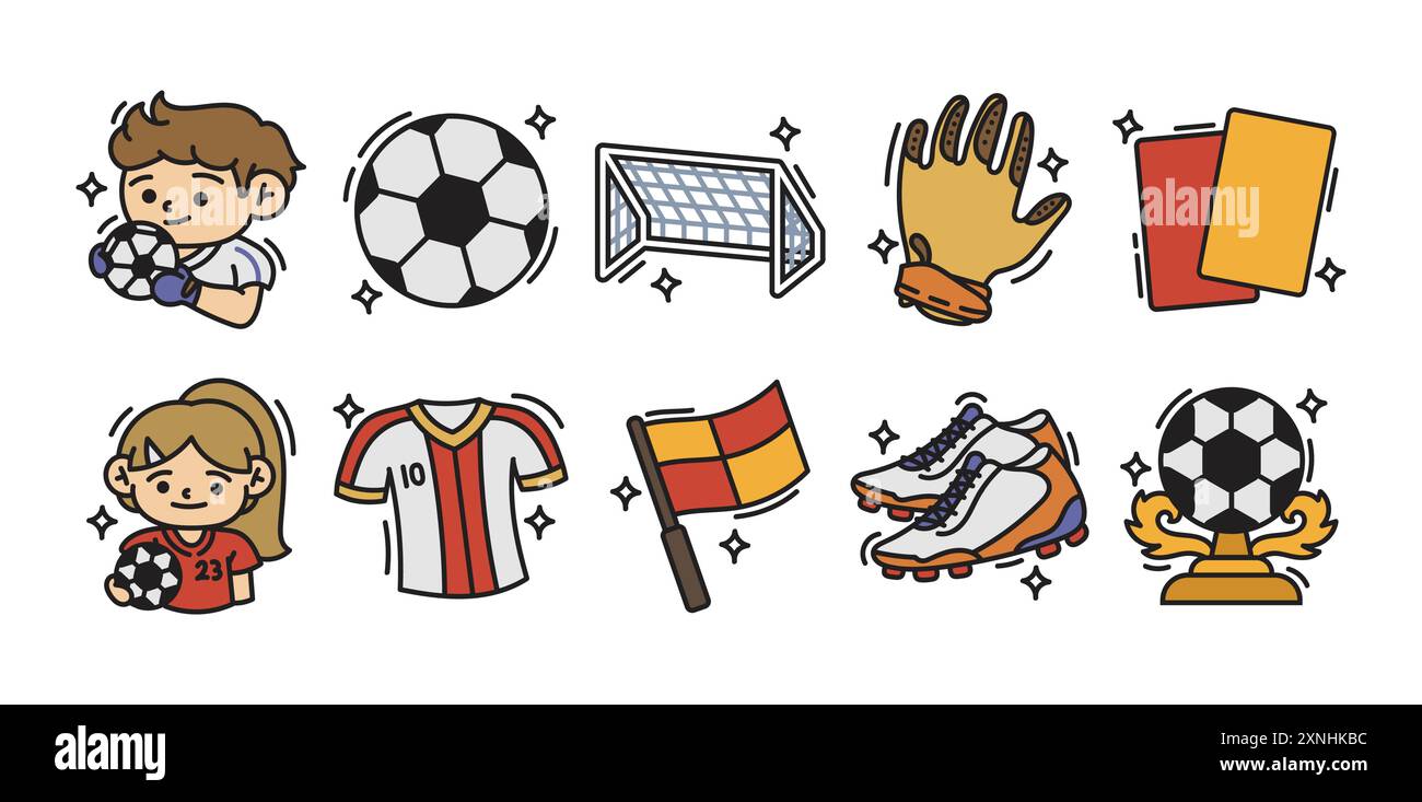 Football Doodle Set Stock Vector Image & Art - Alamy