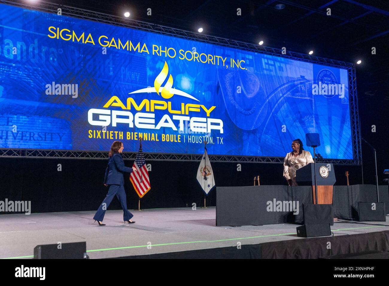 Houston, USA. 31st July, 2024. Vice President Kamala Harris spoke at ...