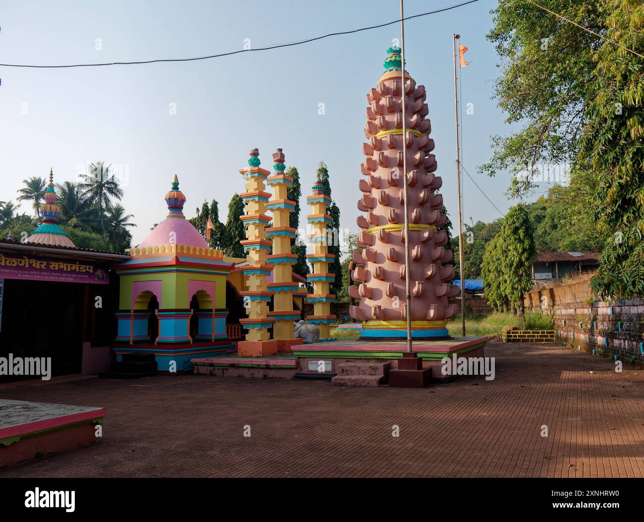 Tall stone structure Deepmala for lit oil lamps in complex of ...