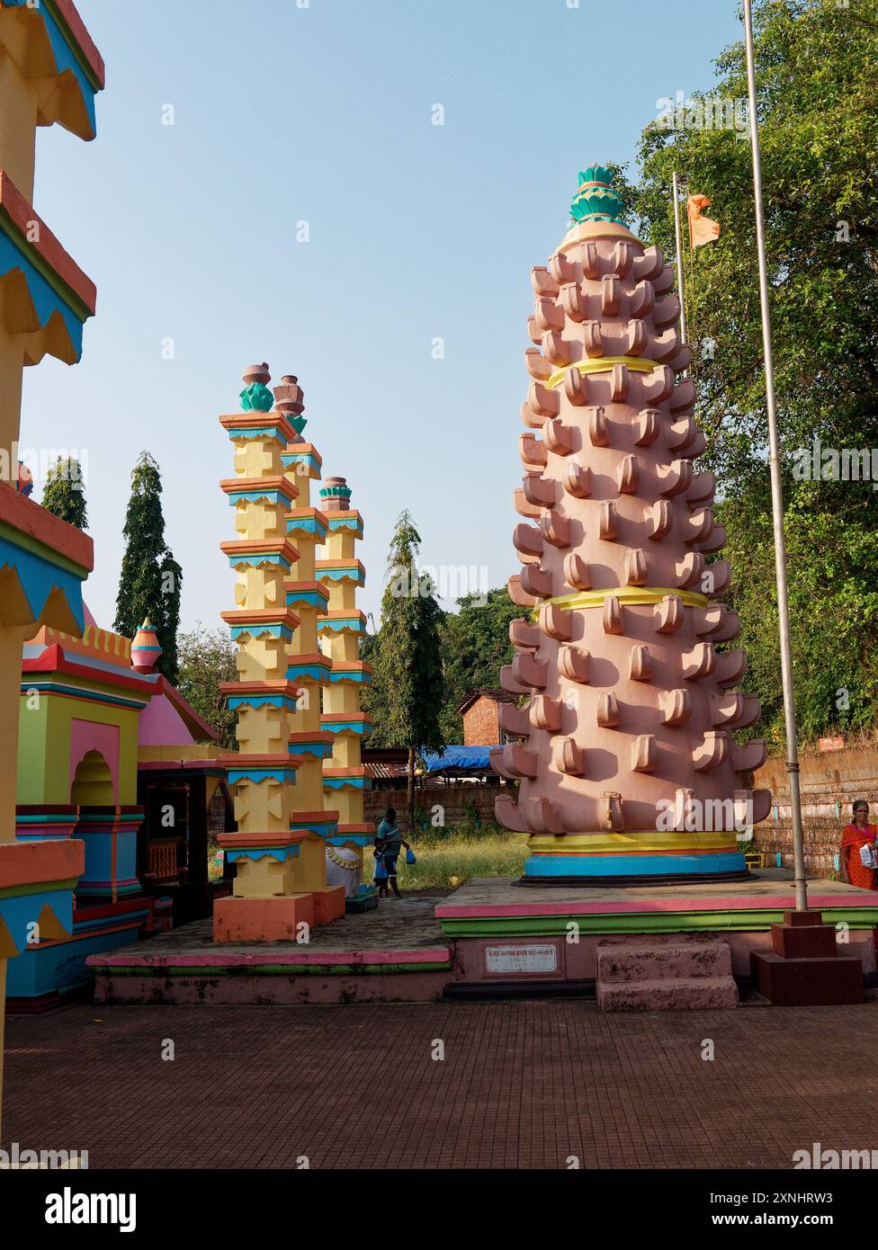 Tall stone structure Deepmala for lit oil lamps in complex of ...