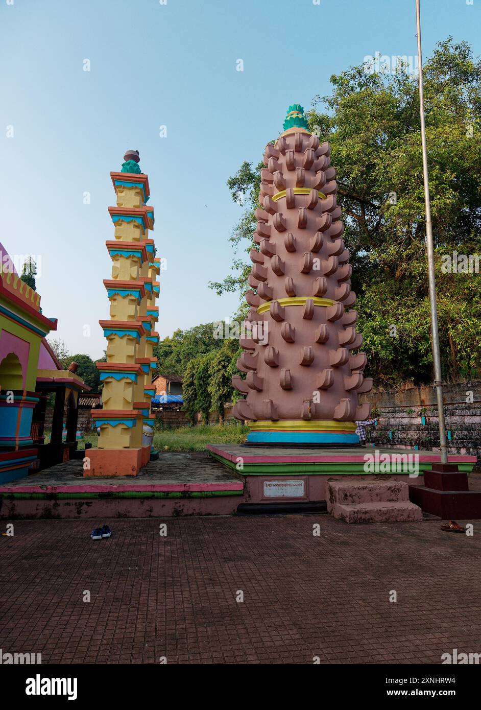 Tall stone structure Deepmala for lit oil lamps in complex of ...