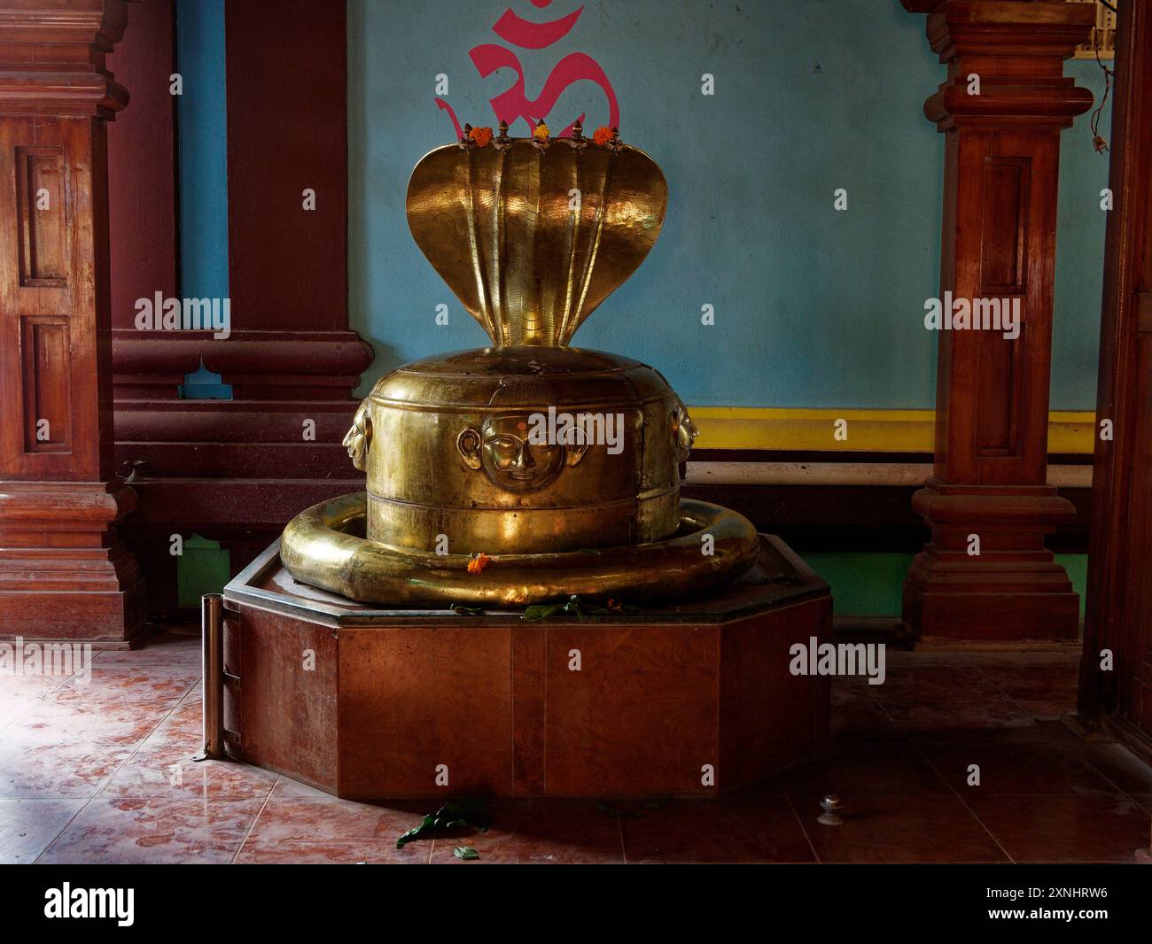 Brass made deities of Shivlinga and Sheshnag of God Shiva in Velneshwar ...