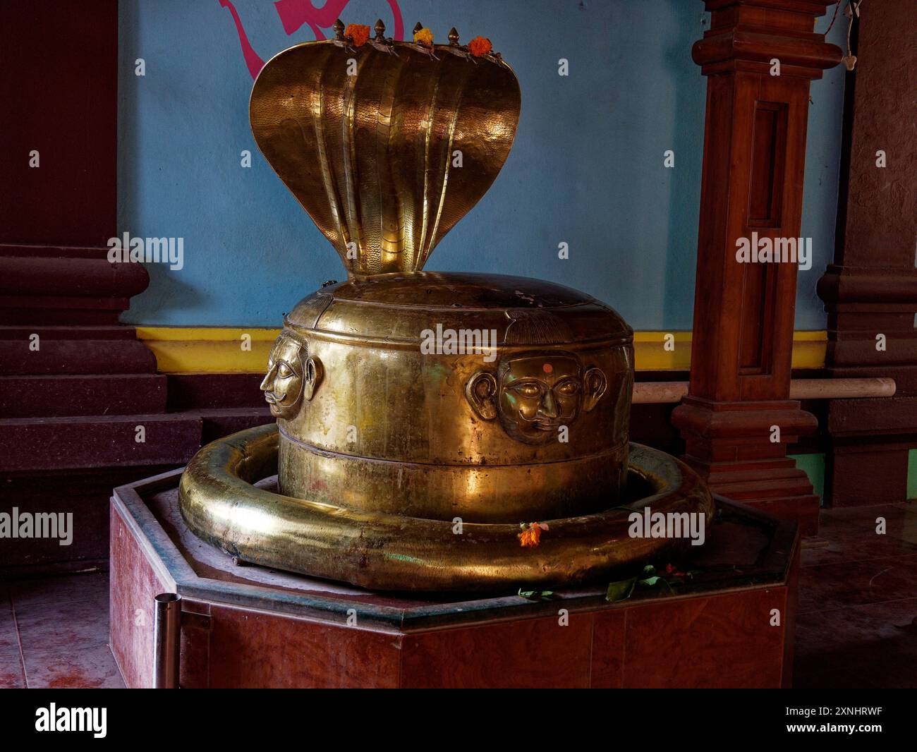 Brass made deities of Shivlinga and Sheshnag of God Shiva in Velneshwar ...