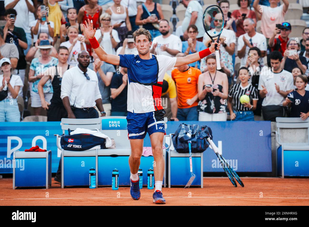 Paris, France 20240731. Casper Ruud in the third round against ...