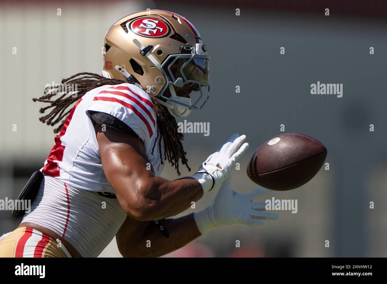 July 31, 2024; Santa Clara, CA, USA; San Francisco 49ers linebacker ...