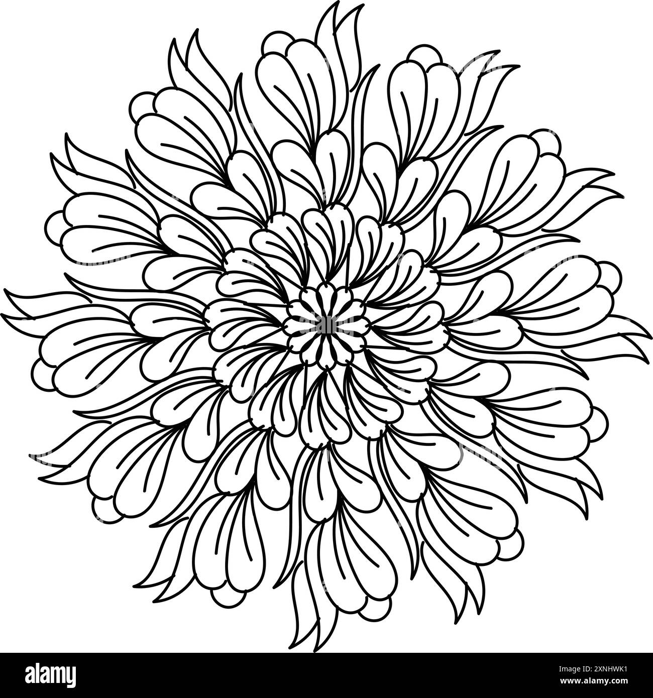 Elegant Simple Mandala line Drawing for print or use as Embroidery ...