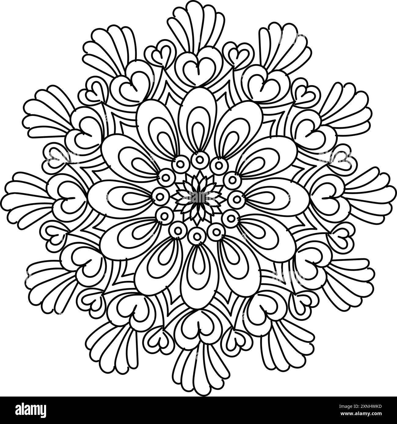 Elegant Simple Mandala line Drawing for print or use as Embroidery ...
