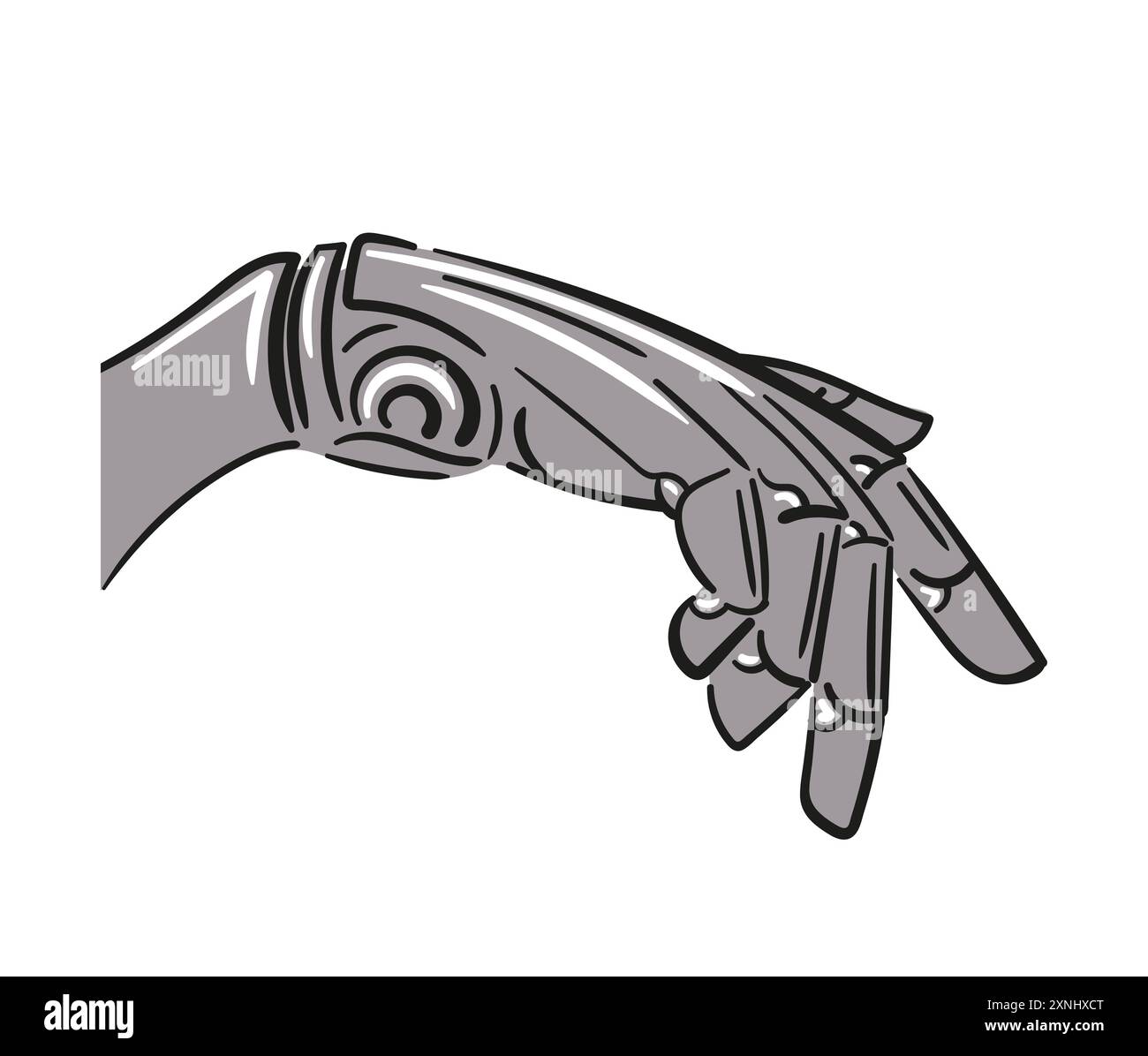 A creative depiction of a sleek, futuristic robotic hand, showcasing ...