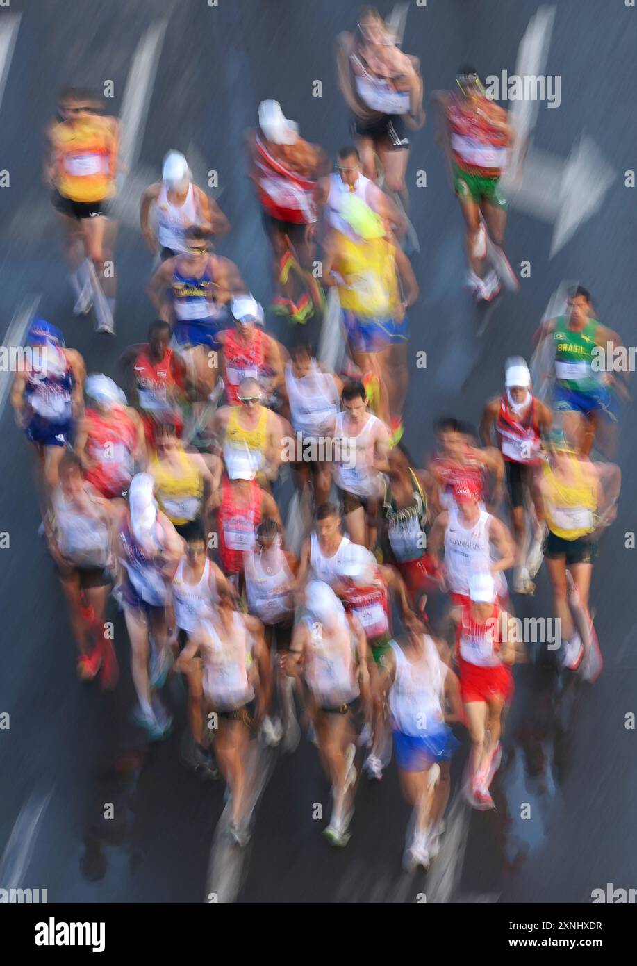 Athletes compete during the men's 20km race walk at the 2024 Summer ...