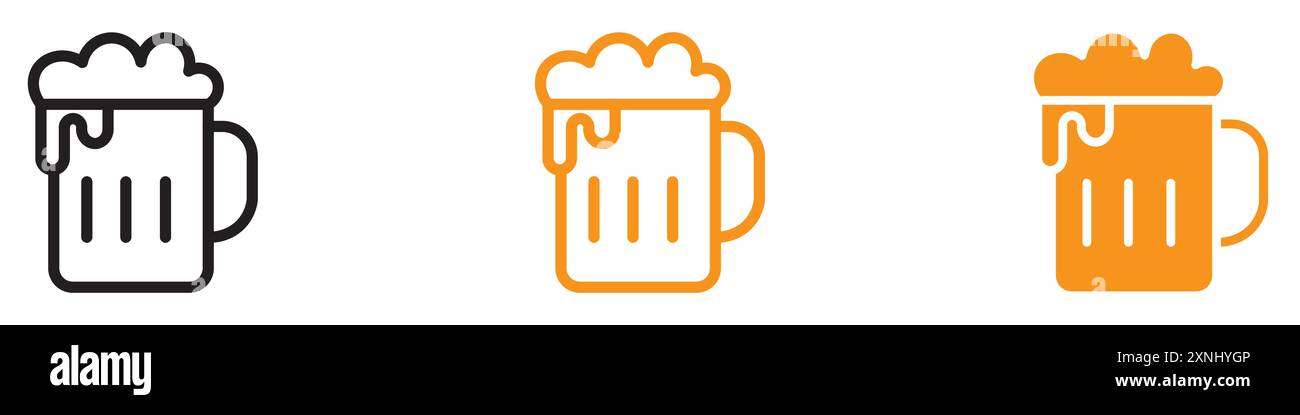 beer mug icon web design logo set collection in flat vector Stock ...