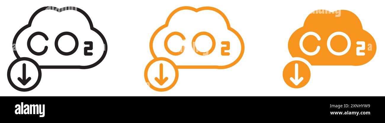 CO2 reduction icon web design logo set collection in flat vector Stock Vector Image & Art - Alamy