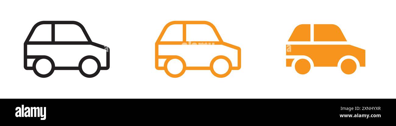 Car icon web design logo set collection in flat vector Stock Vector ...