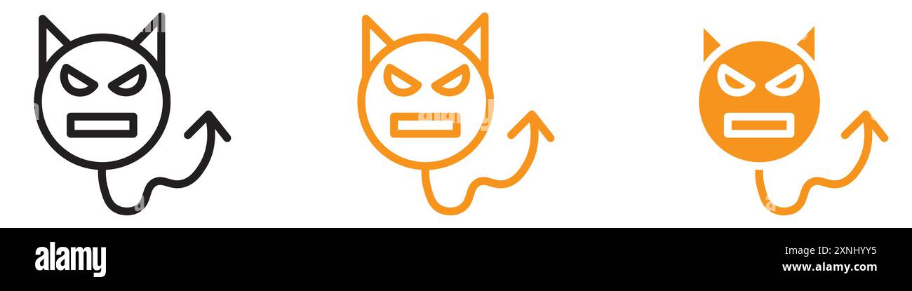 Demon devil icon web design logo set collection in flat vector Stock ...