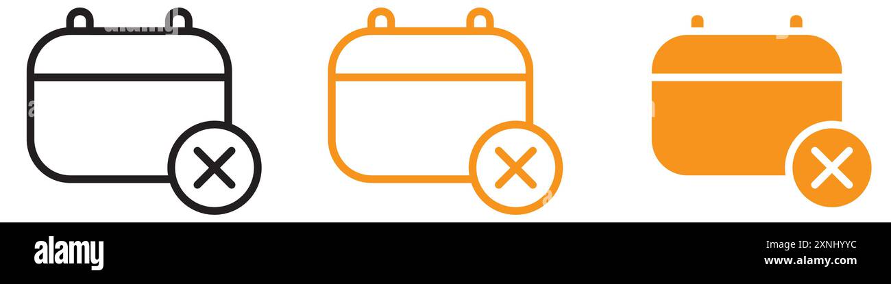 Cancel event icon web design logo set collection in flat vector Stock ...