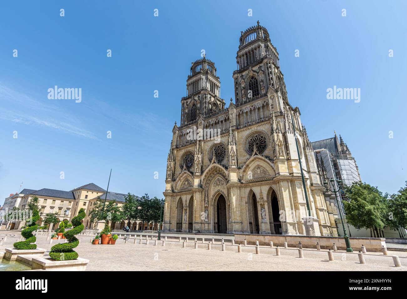 Exterior view of the Sainte-Croix Cathedral of Orléans, a Gothic-style ...