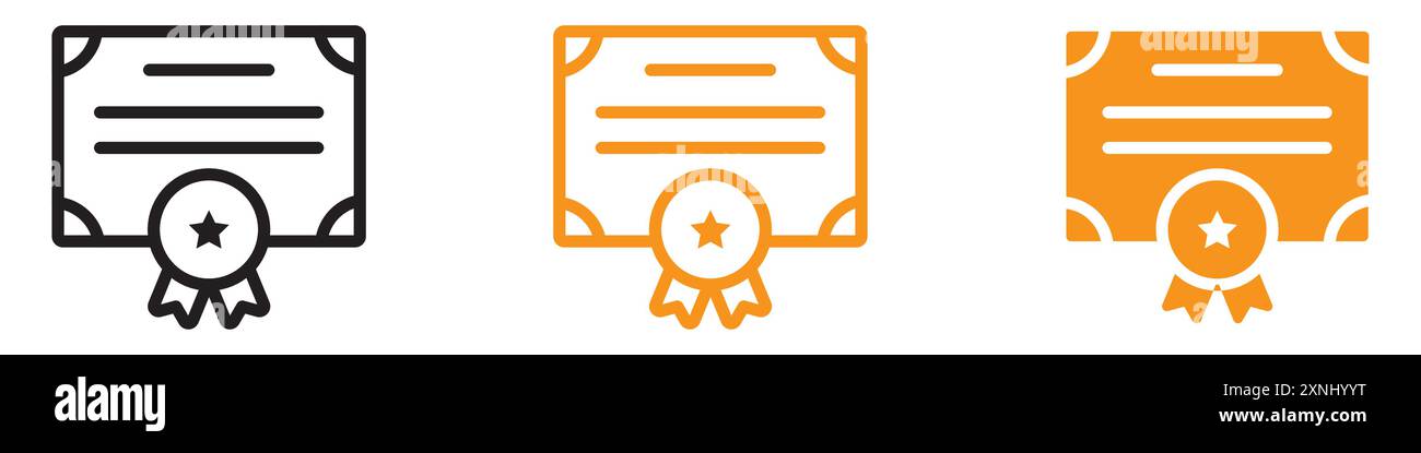 Certification diploma icon web design logo set collection in flat ...