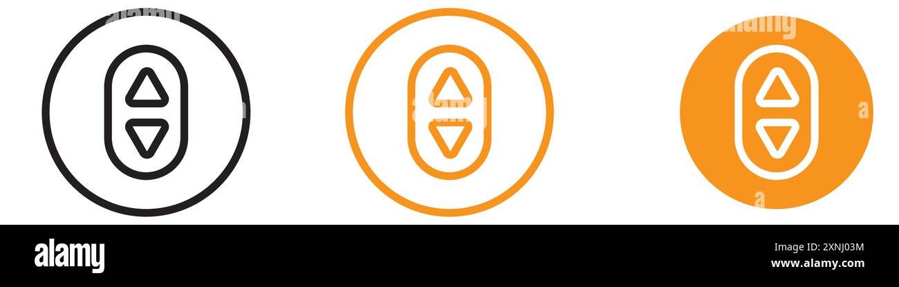 Elevator, lift button icon web design logo set collection in flat ...