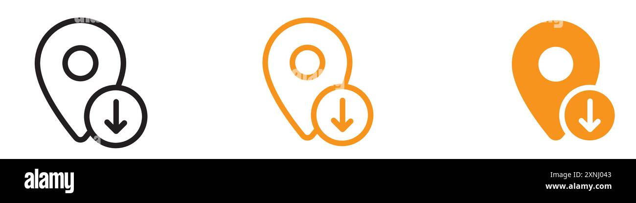 Download GPS map location icon web design logo set collection in flat ...