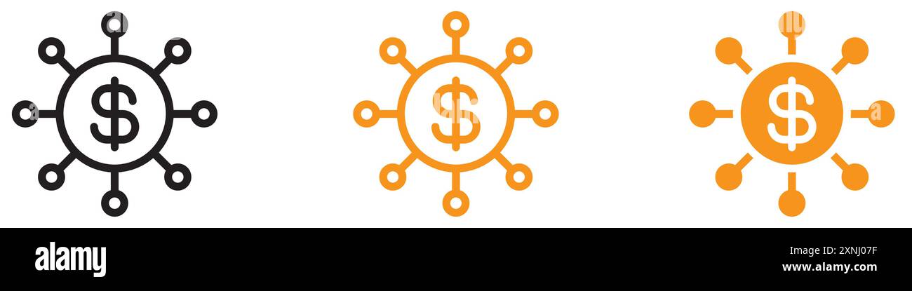Diversified investment icon web design logo set collection in flat ...