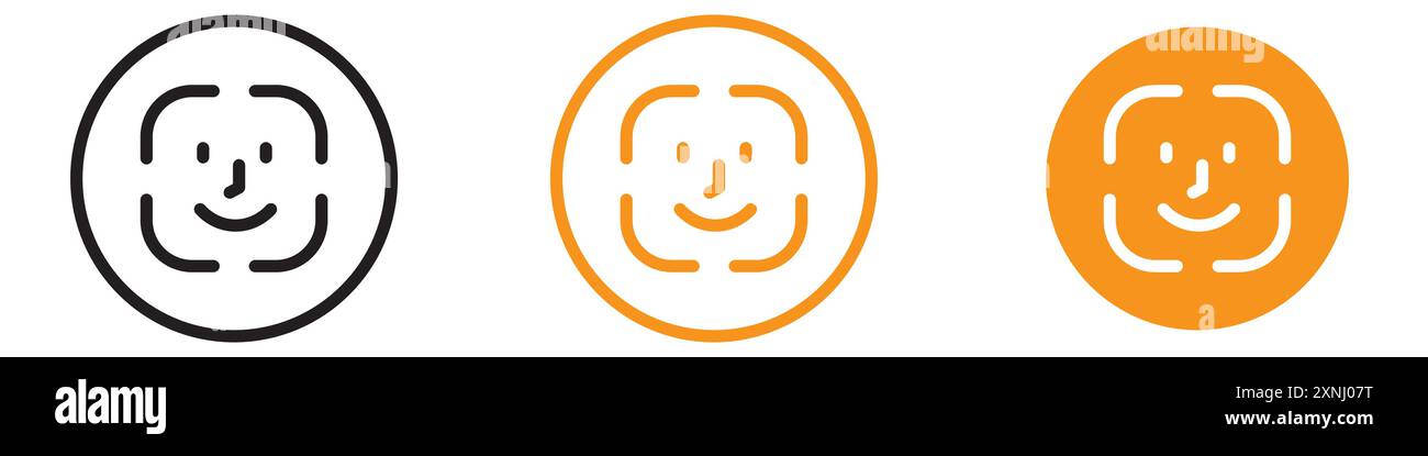 Face id icon web design logo set collection in flat vector Stock Vector Image & Art - Alamy
