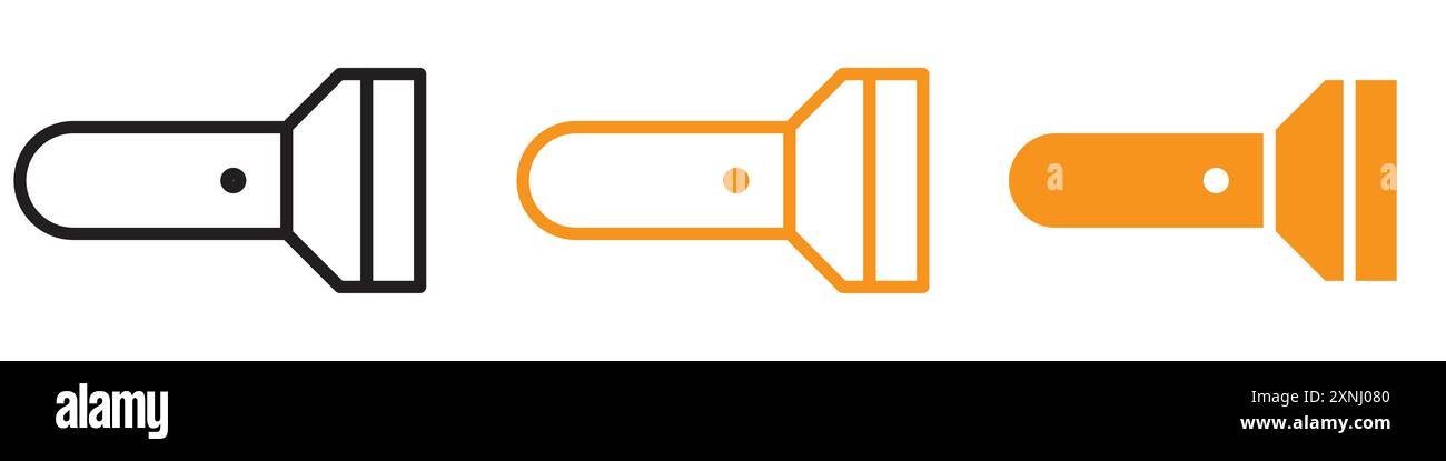 Flashlight icon web design logo set collection in flat vector Stock ...