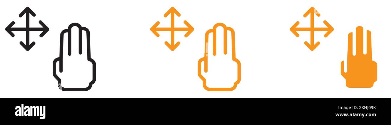 Hand, fingers, gesture, swipe, rotate icon web design logo set ...