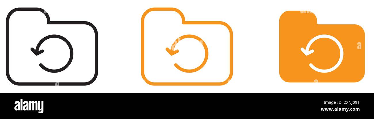 Folder sync icon web design logo set collection in flat vector Stock ...