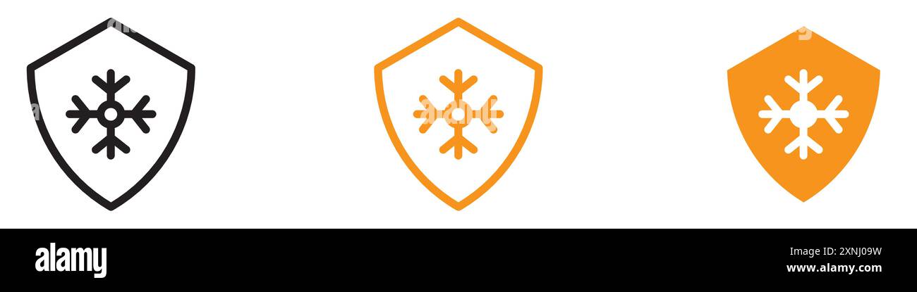 Frost resistant icon web design logo set collection in flat vector ...