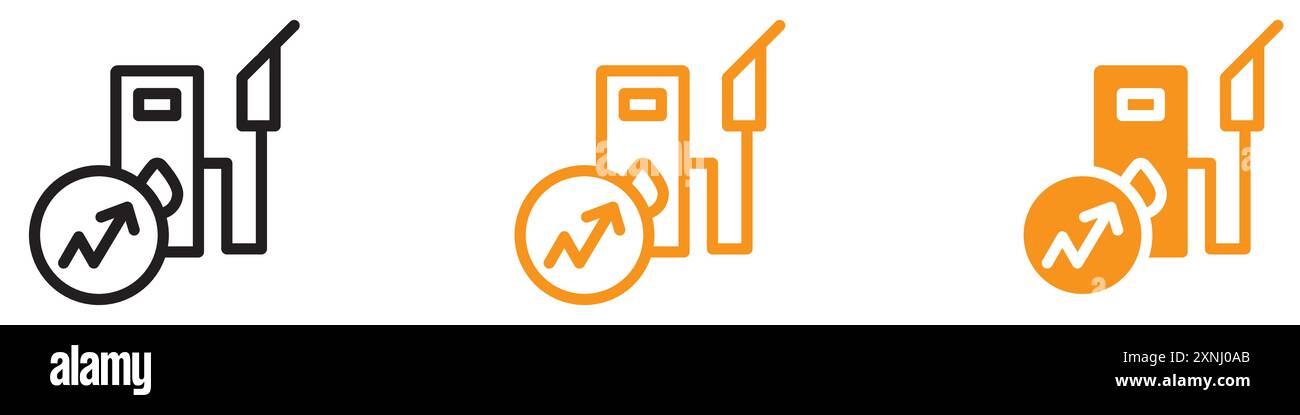 Fuel price increase icon web design logo set collection in flat vector ...