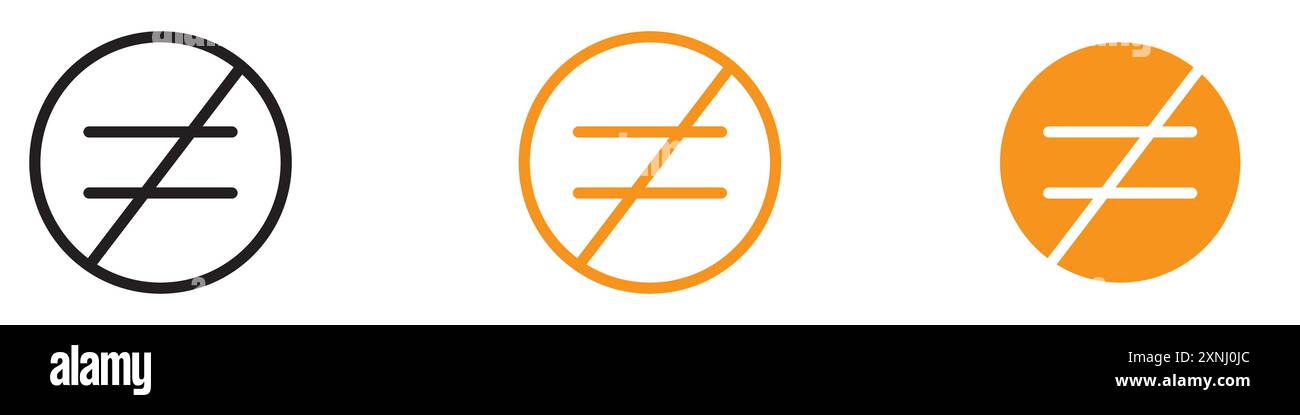 Inequality icon web design logo set collection in flat vector Stock ...