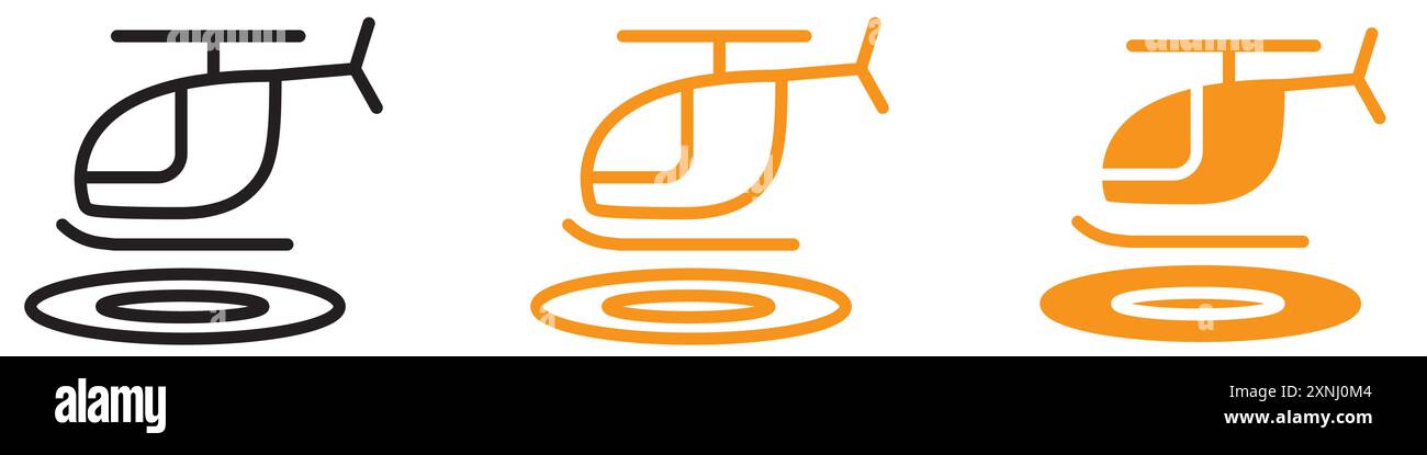 helicopter helipad icon web design logo set collection in flat vector ...