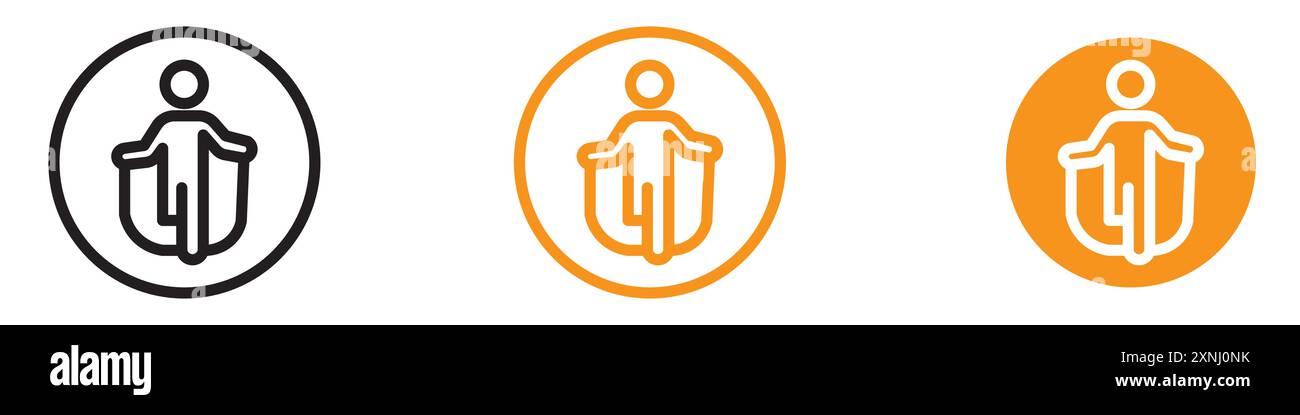 Man jumping with skipping rope icon web design logo set collection in ...
