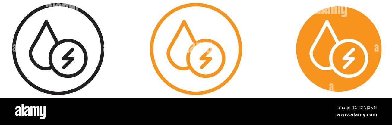 Hydroelectric energy icon web design logo set collection in flat vector ...