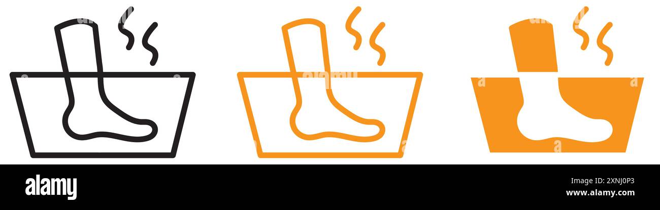 Foot Soak icon web design logo set collection in flat vector Stock ...