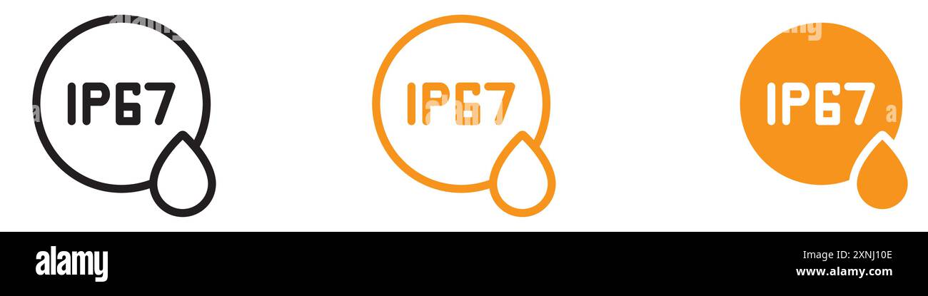 IP67 waterproof icon web design logo set collection in flat vector Stock Vector Image & Art - Alamy